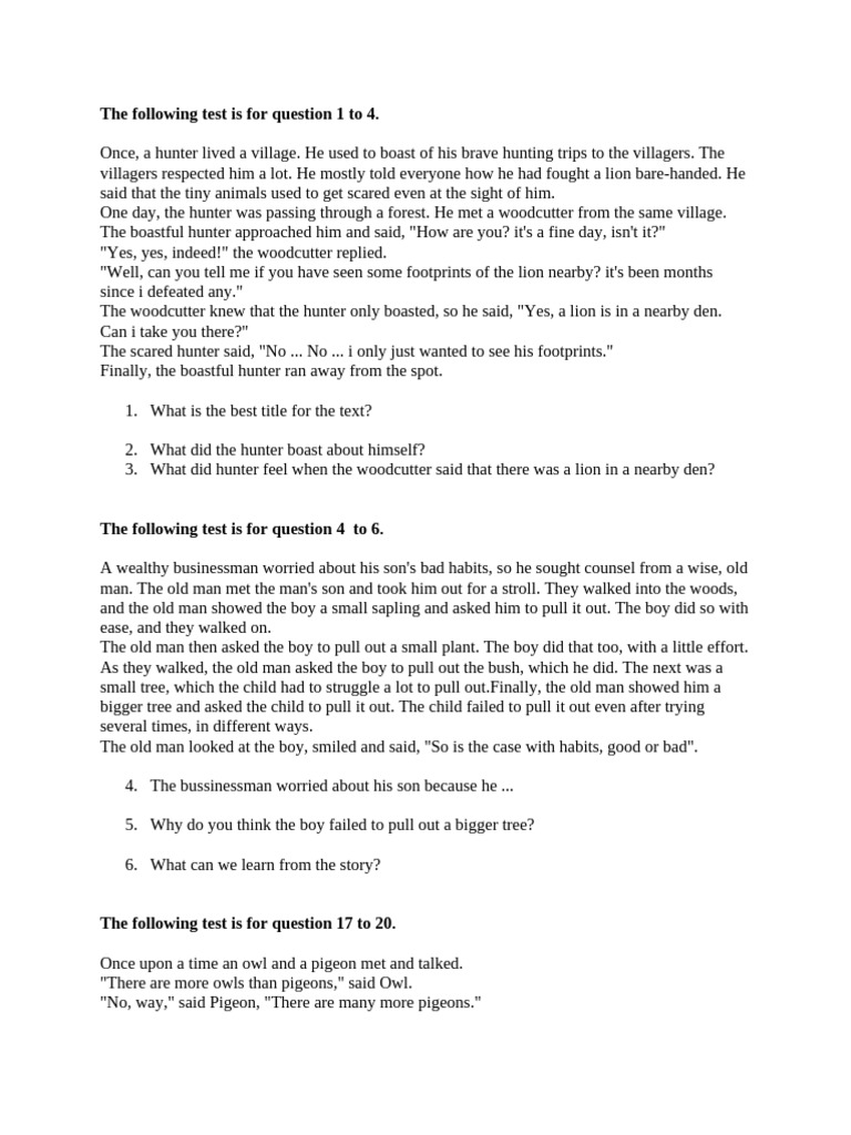 Latihan Soal Narrative Text Kelas 9 | PDF