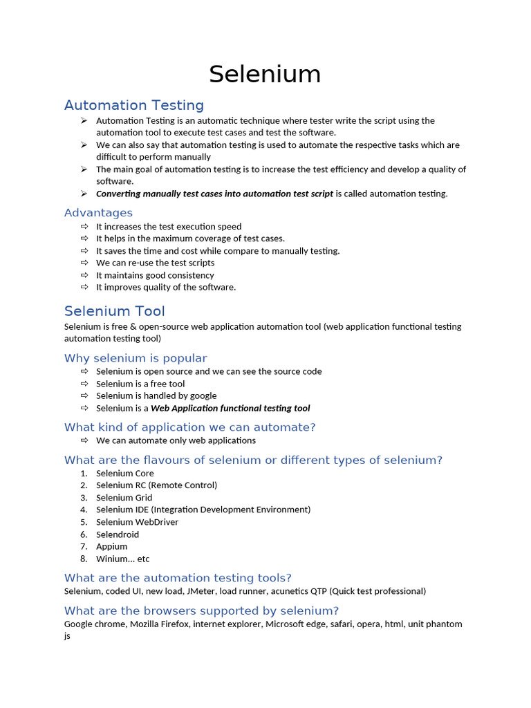 Selenium | PDF | Selenium (Software) | Software Engineering