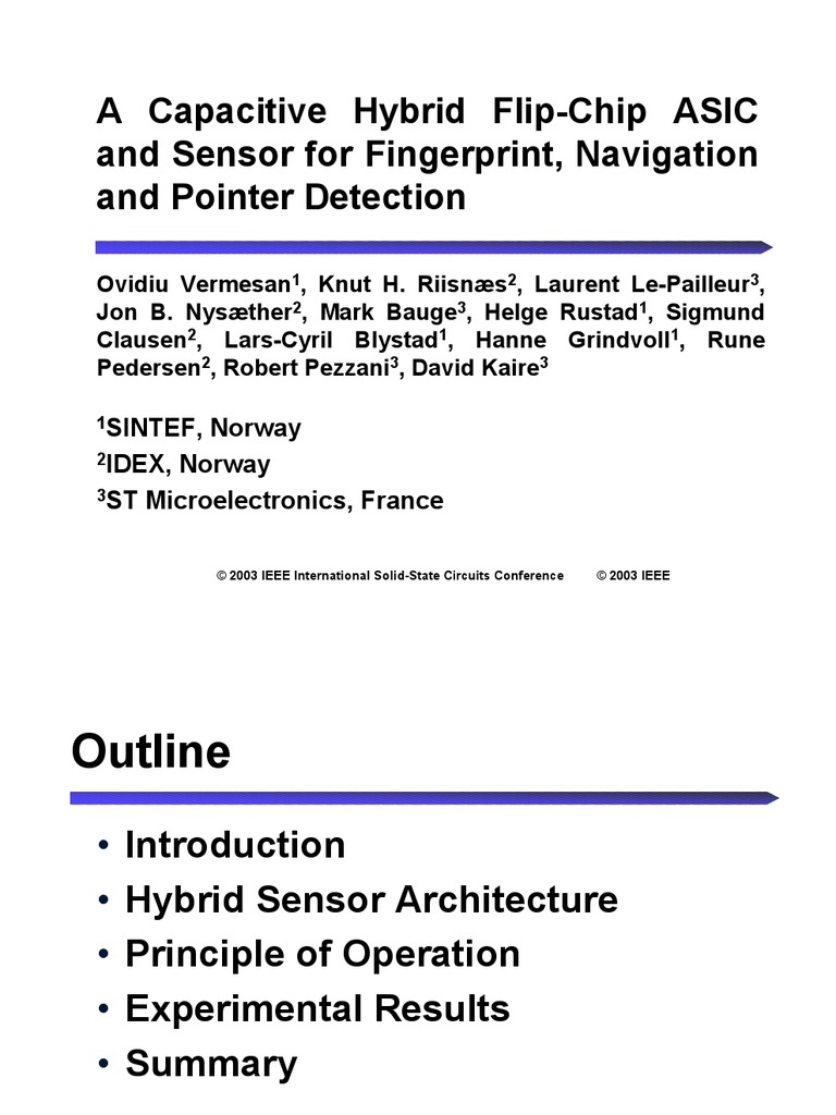 A Capacitive Hybrid Flip-Chip ASIC and Sensor For Fingerprint ...