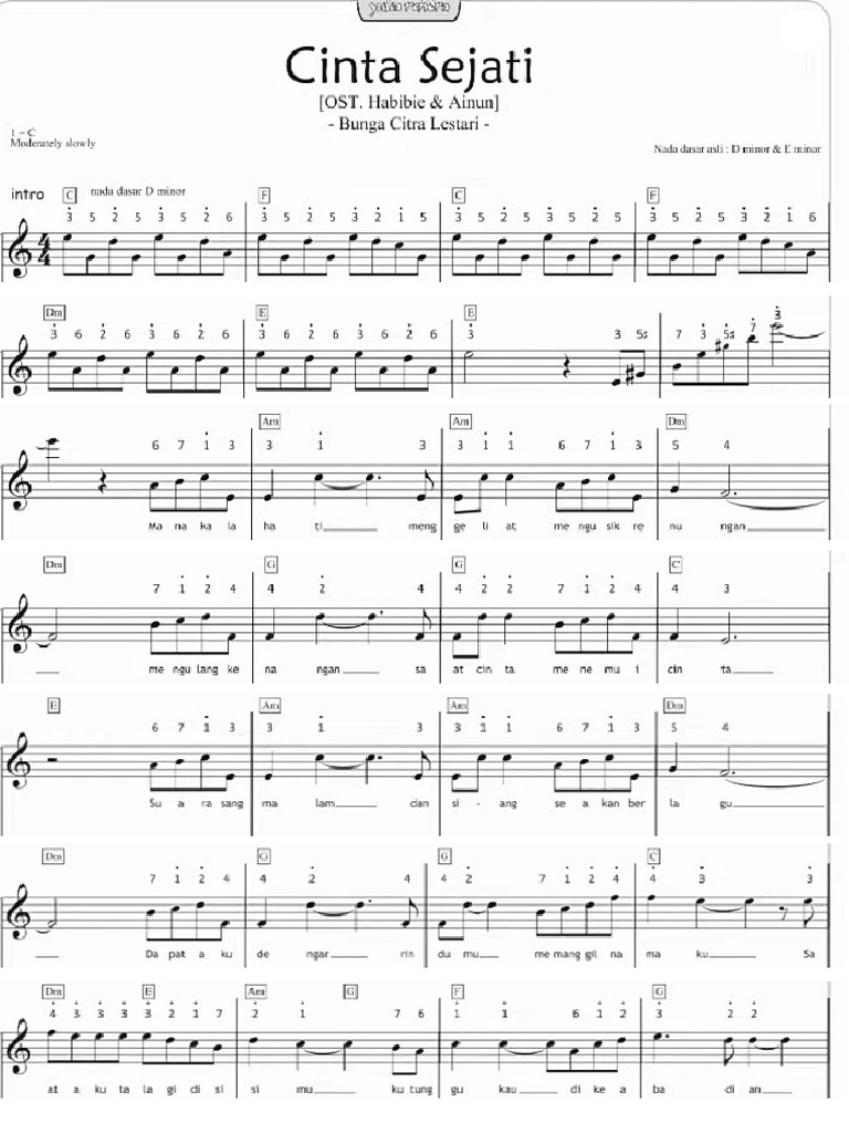 Not Balok Lagu Pop | PDF