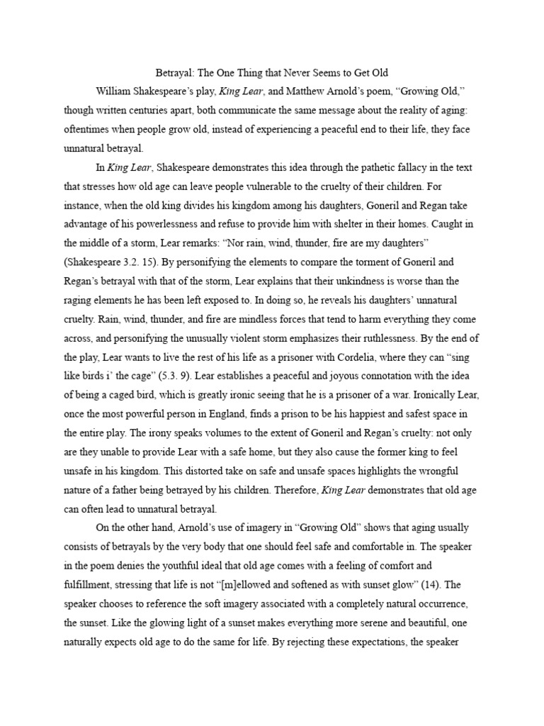 Sample King Lear Connection Essay | PDF | King Lear