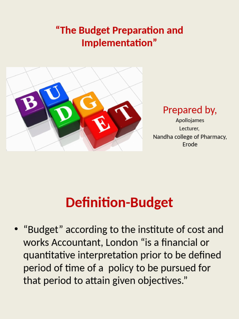 The Budget Preparation and Implementation | PDF | Medical Prescription ...