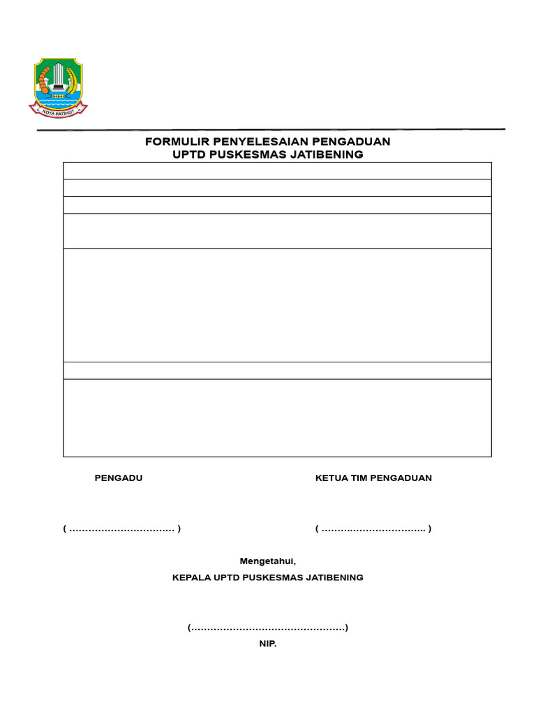 Form Penyelesaian Pengaduan Masyarakat | PDF