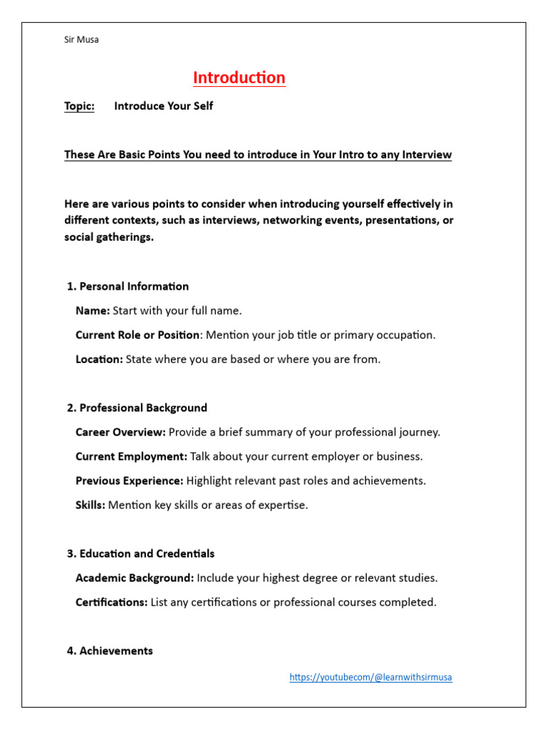 How To Introduce Yourself | PDF | Psychology | Social Psychology