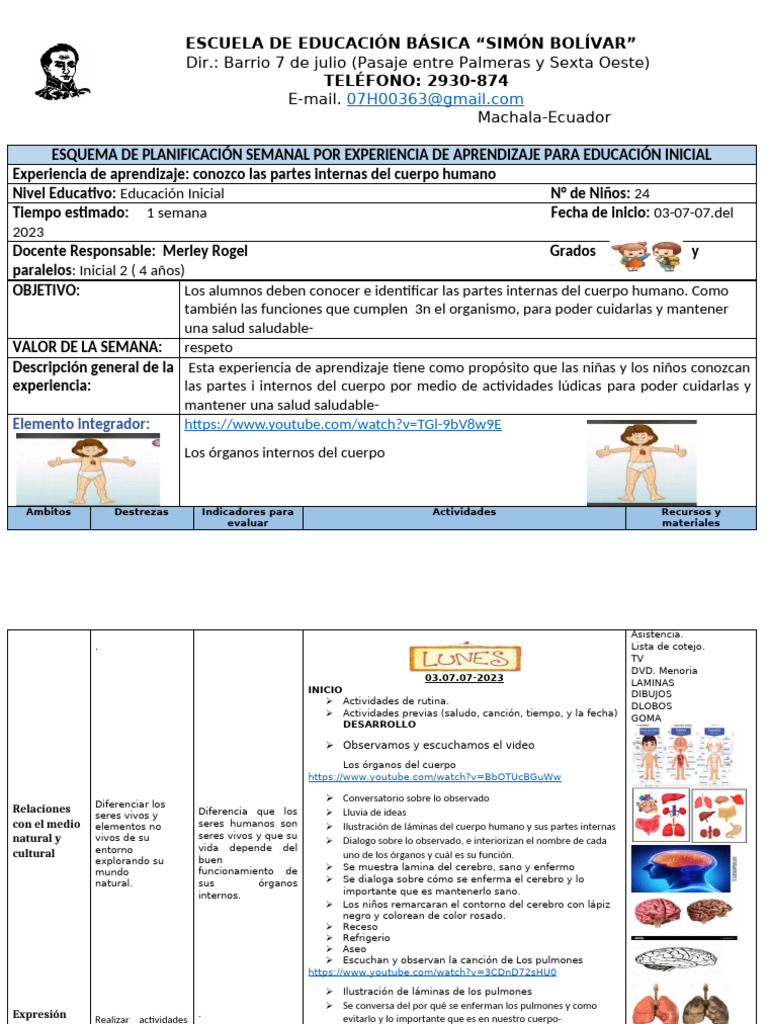 planificacion ficha 11 | PDF | Color | Educación de la primera infancia