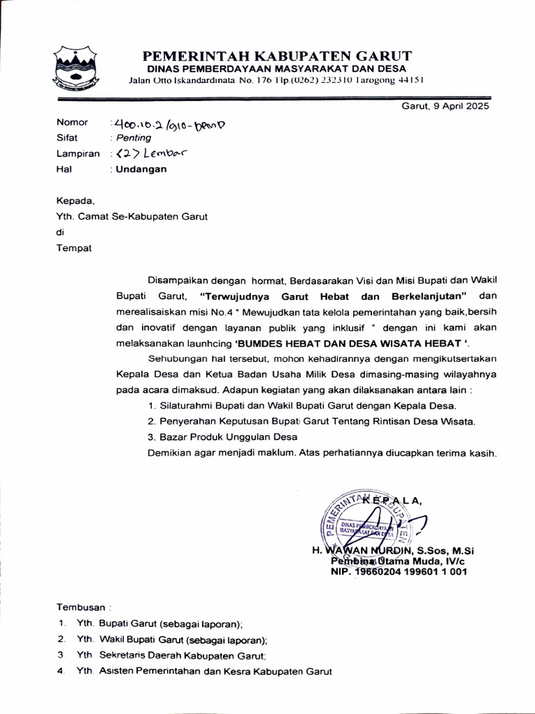Undangan Rapat Launching BUMDES | PDF