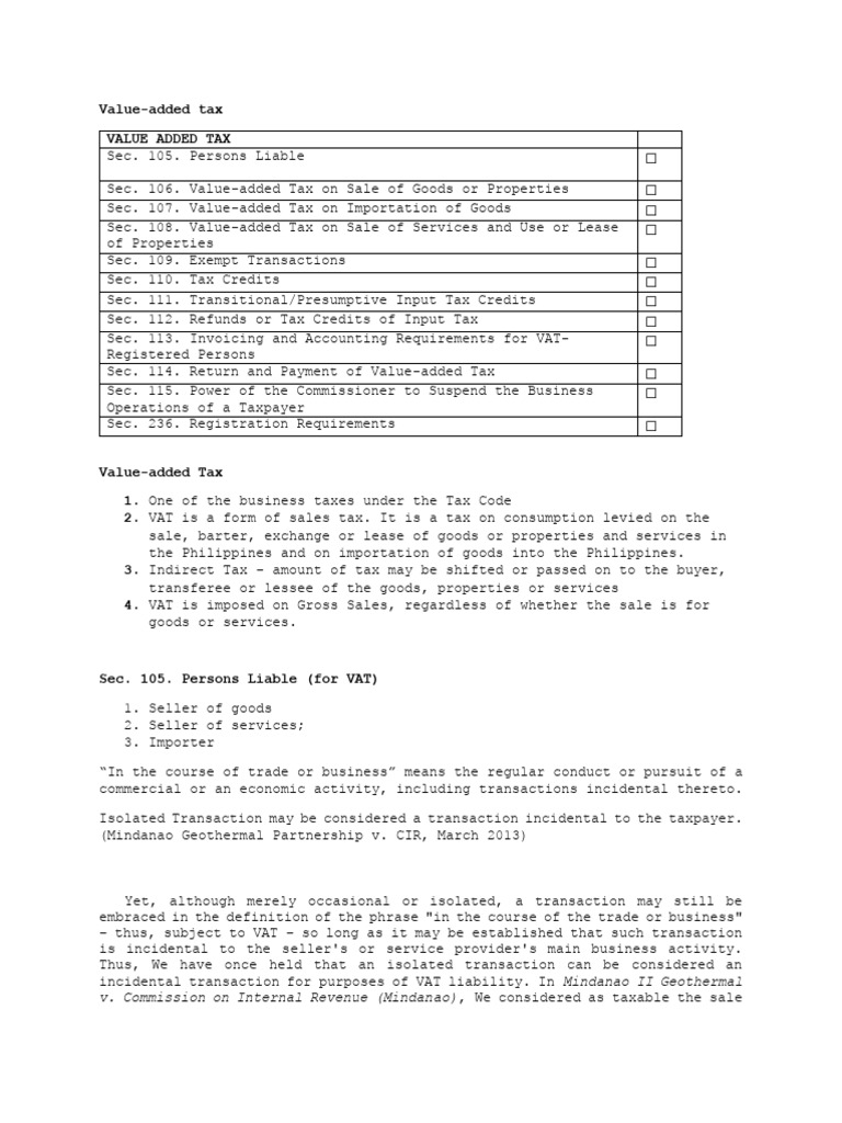 1.0 VAT NOTES Registration Requirements, Sales To Government | PDF ...