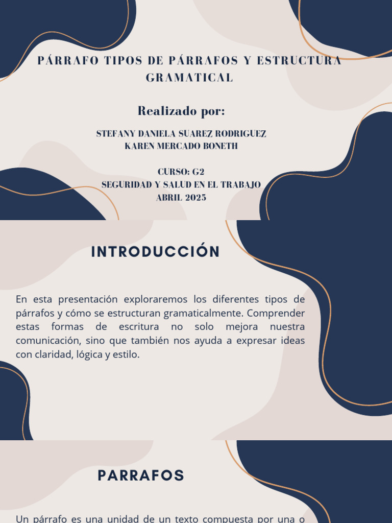 Parrafos y Estructura Gramatica.. | PDF | Oración (Lingüística) | Verbo