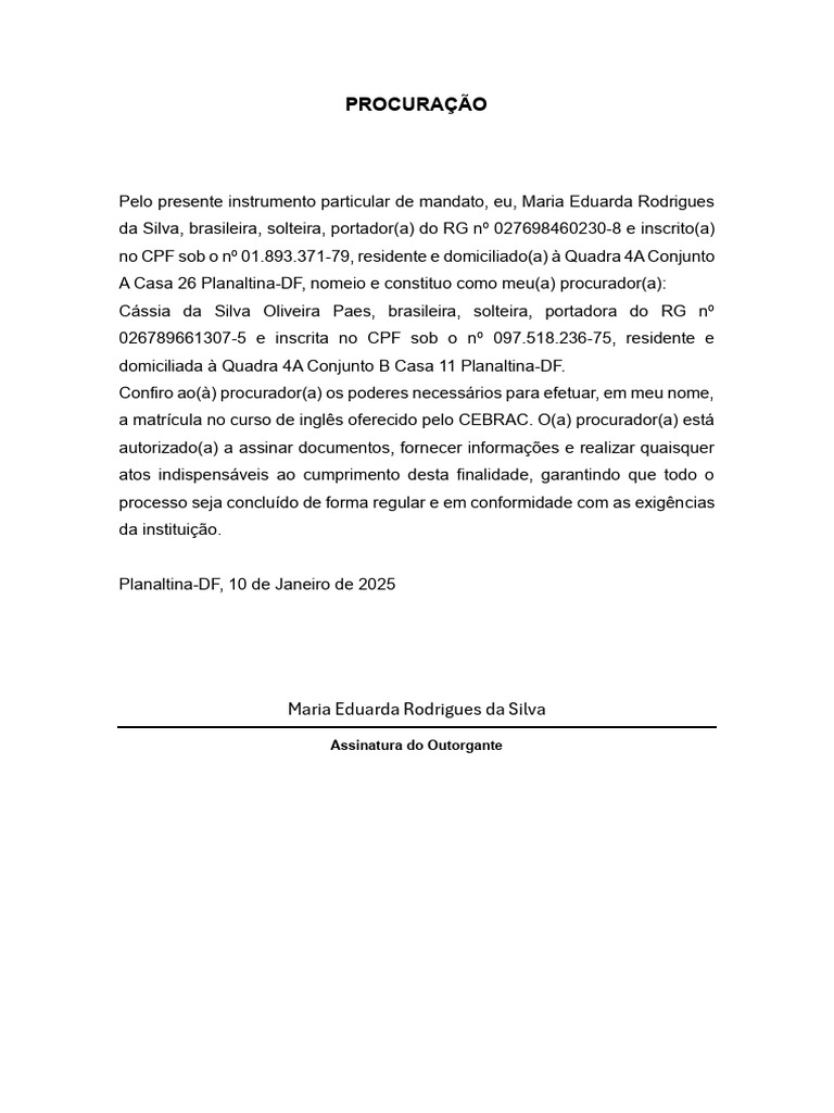 Procuração 1 | PDF