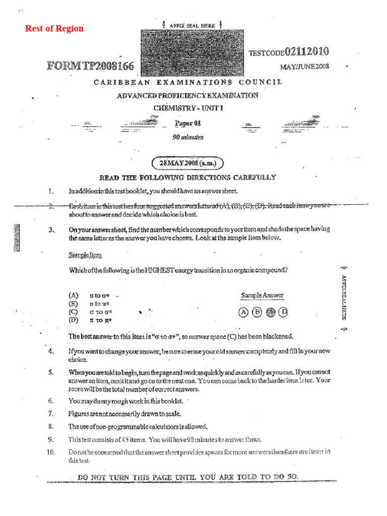 Chemistry 2008 U1 P1 ROR (1) | PDF
