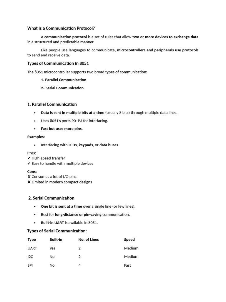 8051 Communication Protocol | PDF | Telecommunications | Electrical ...