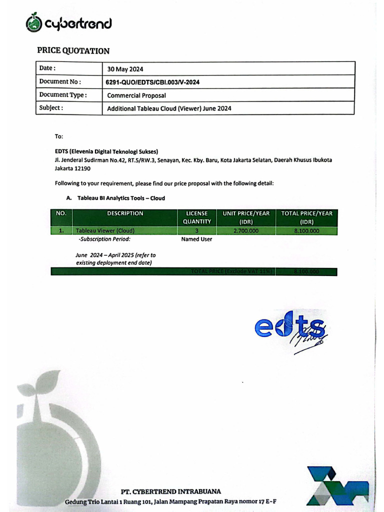 Approval Tableau License | PDF