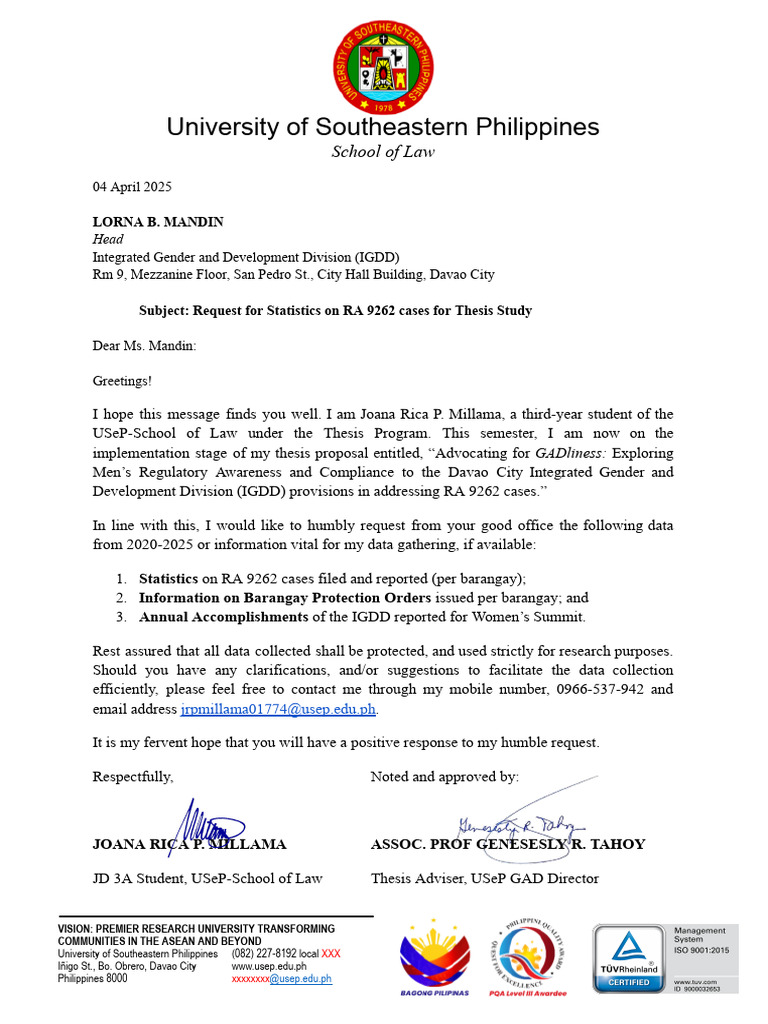 Request Letter For IGDD | PDF
