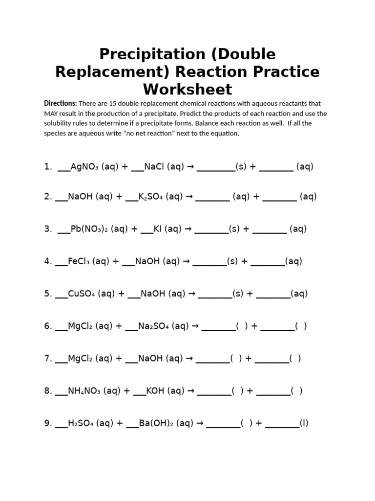 Precipitation Worksheet | PDF