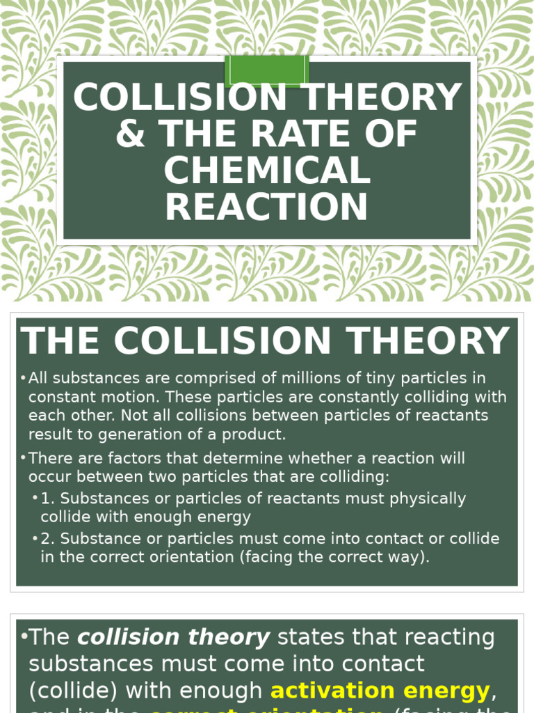 Lesson 6 Collision Theory | PDF | Reaction Rate | Chemical Reactions