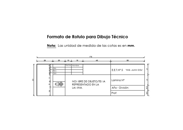 Modelo de Rótulo - Dibujo Técnico | PDF