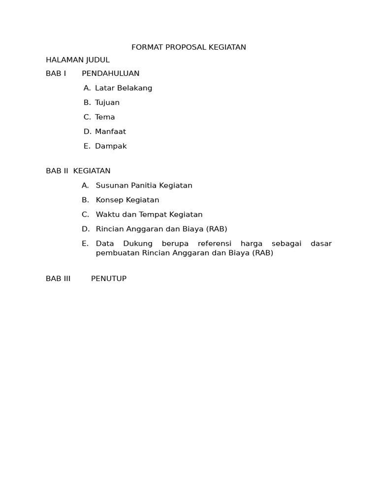 Format Proposal Kegiatan | PDF