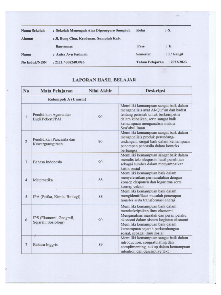 Rapor SMT 1-5 Anisa | PDF