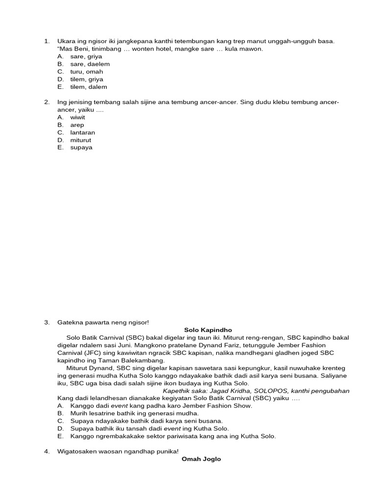 Latihan Soal Us 25 | PDF