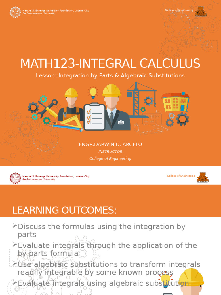 Integration by Parts Algebraic Substitutions | PDF | Integral ...