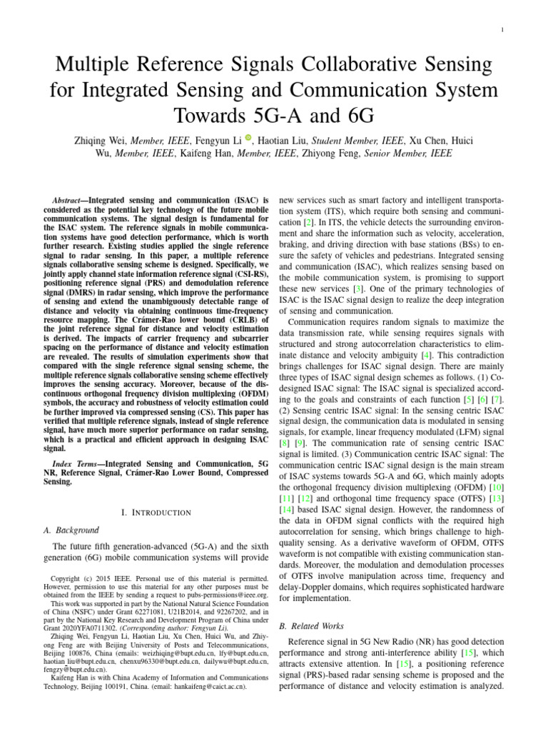 ISAC Using 5G Reference Signals | PDF | Orthogonal Frequency Division ...