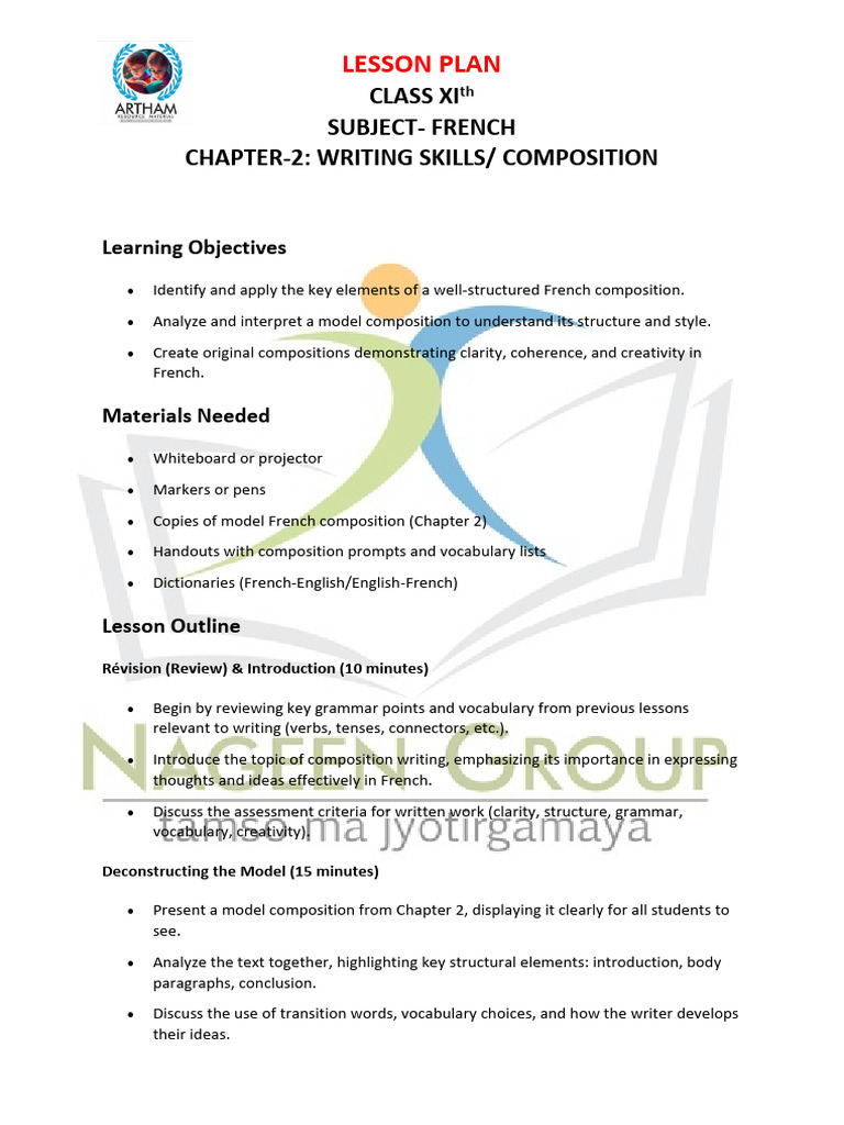 Class 11 LESSON PLAN French Chap 2 | PDF | Creativity | Expert