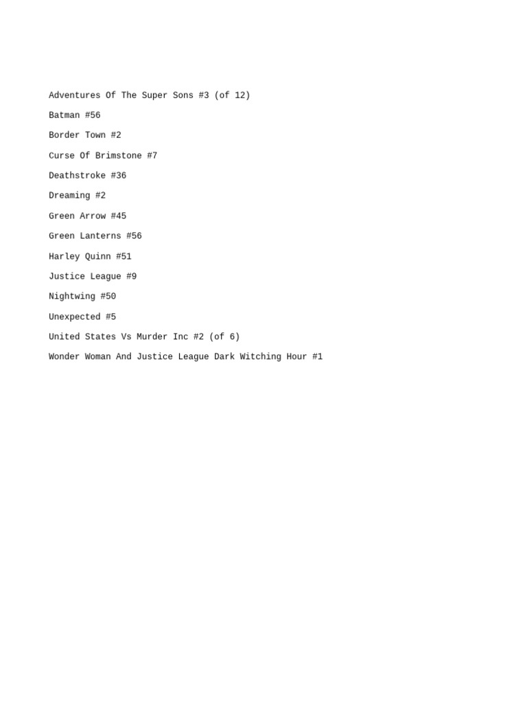 DC Week Checklist | PDF