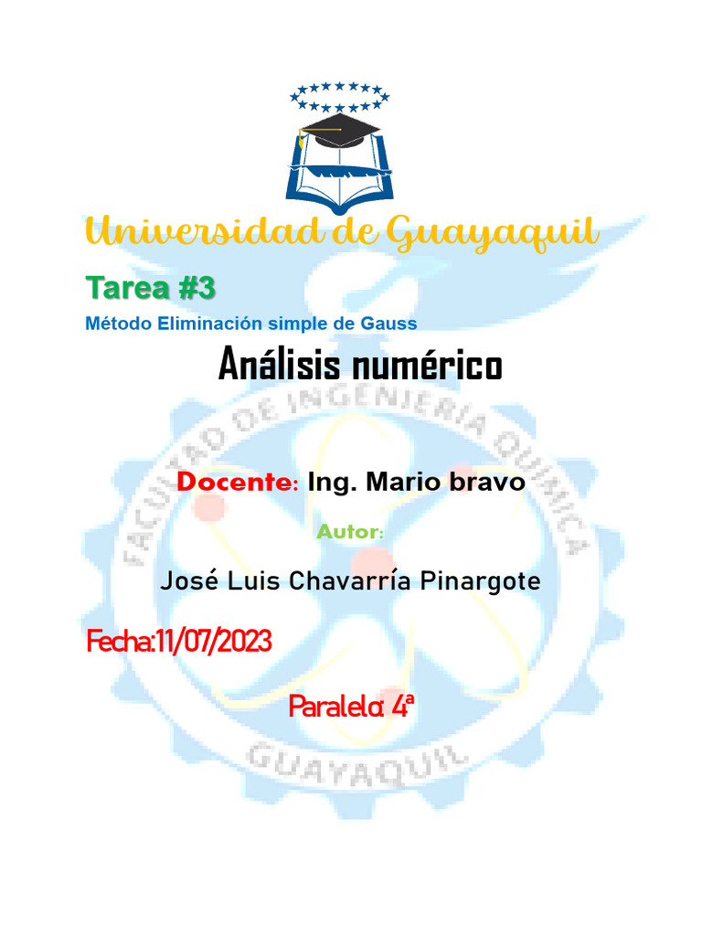 Método Eliminación simple de Gauss | PDF