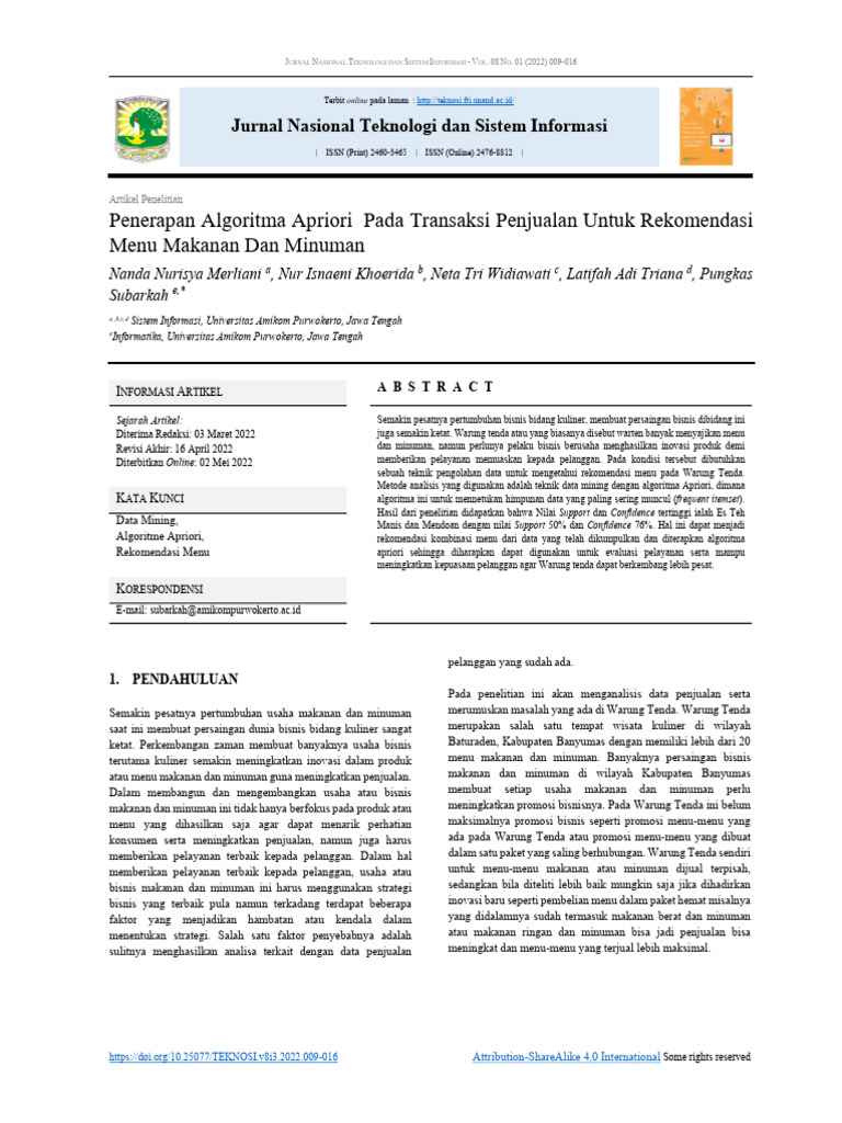 Penerapan Algoritma Apriori Pada Transak | PDF