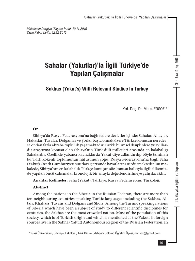 Sahalar (Yakutlar)___la __lgili T__rkiye___de Yap__lan __al____malar[#355909]-367624.docx | PDF