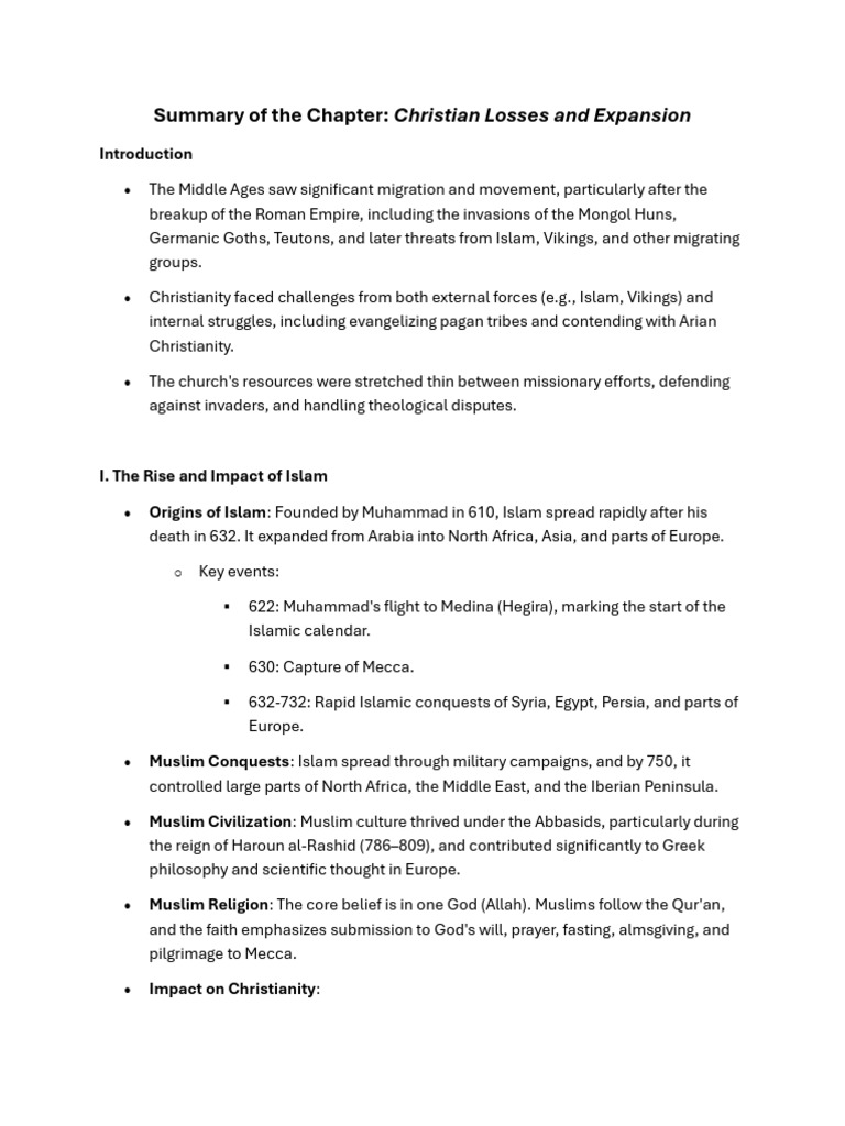 Christian Expansion and Islamic Challenges | PDF | Missionary | Pope