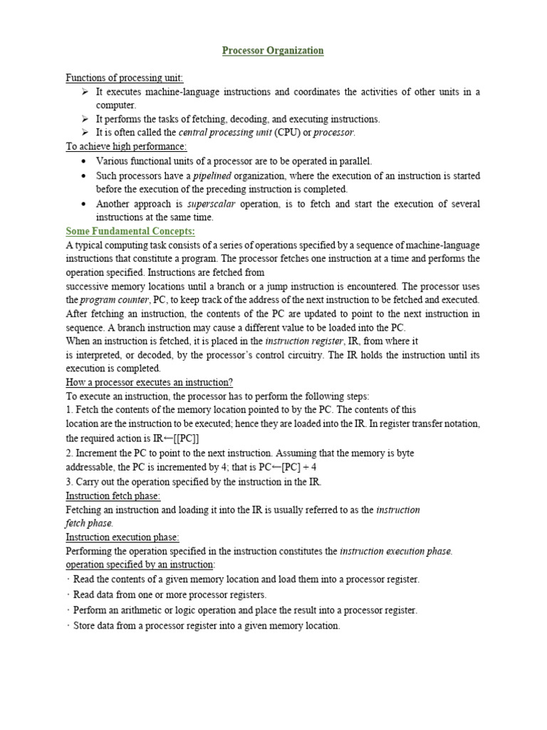 Understanding Processor Organization | PDF | Central Processing Unit | Computer Architecture