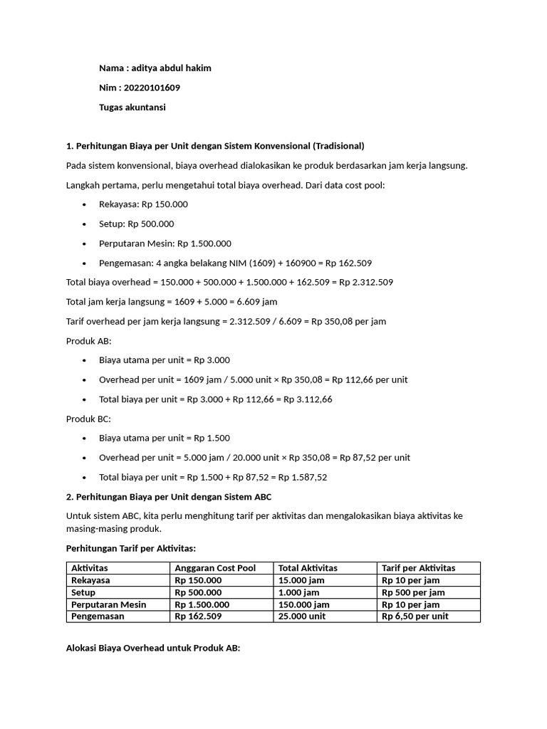 Tugas Akuntansi Aditya | PDF