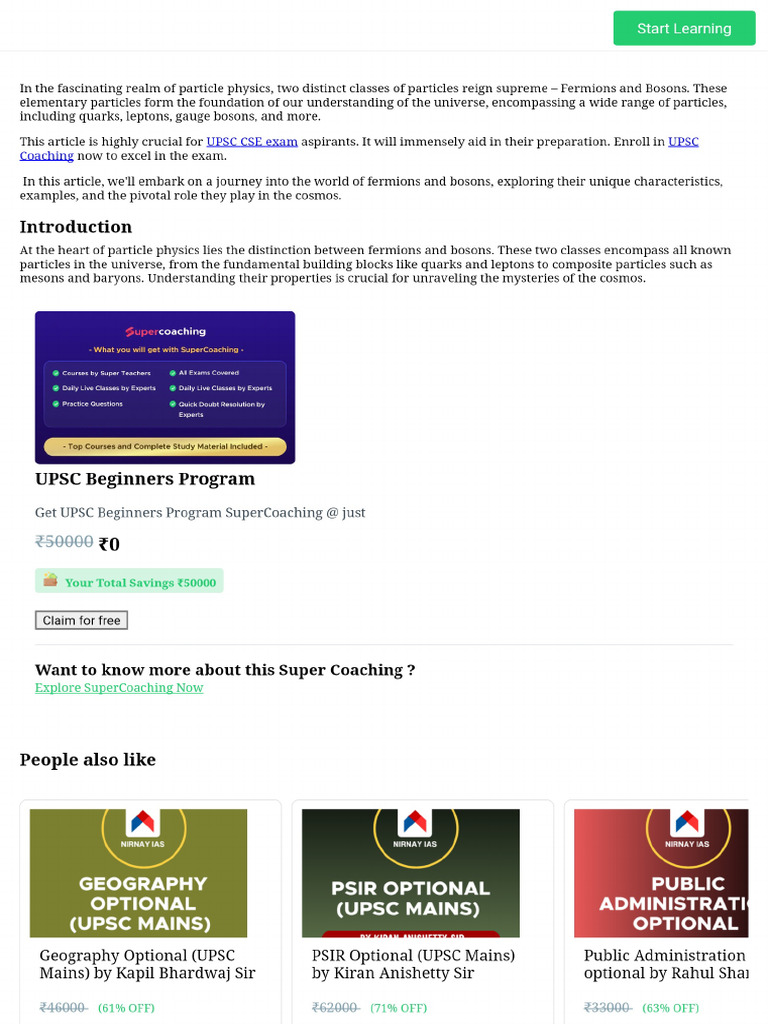 Fermions and Bosons - Meaning, Characteristics, and Examples | PDF