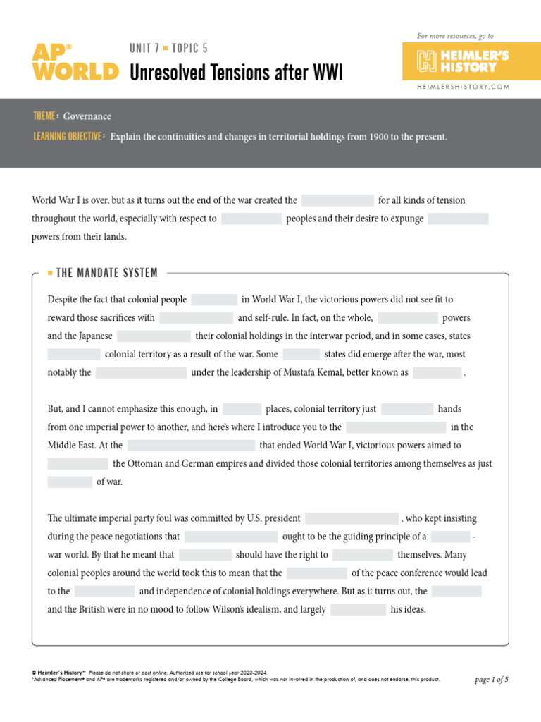AP World Unit 7 Topic 5 NoteGuide Answer Key | PDF | British Empire ...