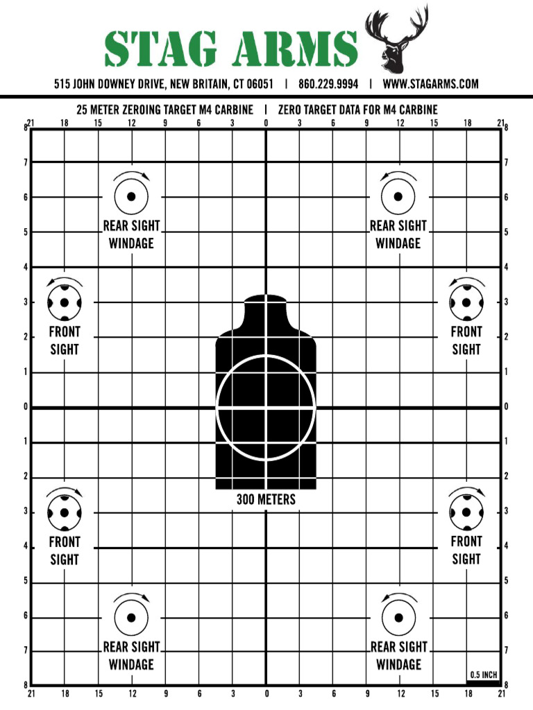 25 Meter Zeroing Target m4 Carbine Zero Target Data For m4 Carbine | PDF