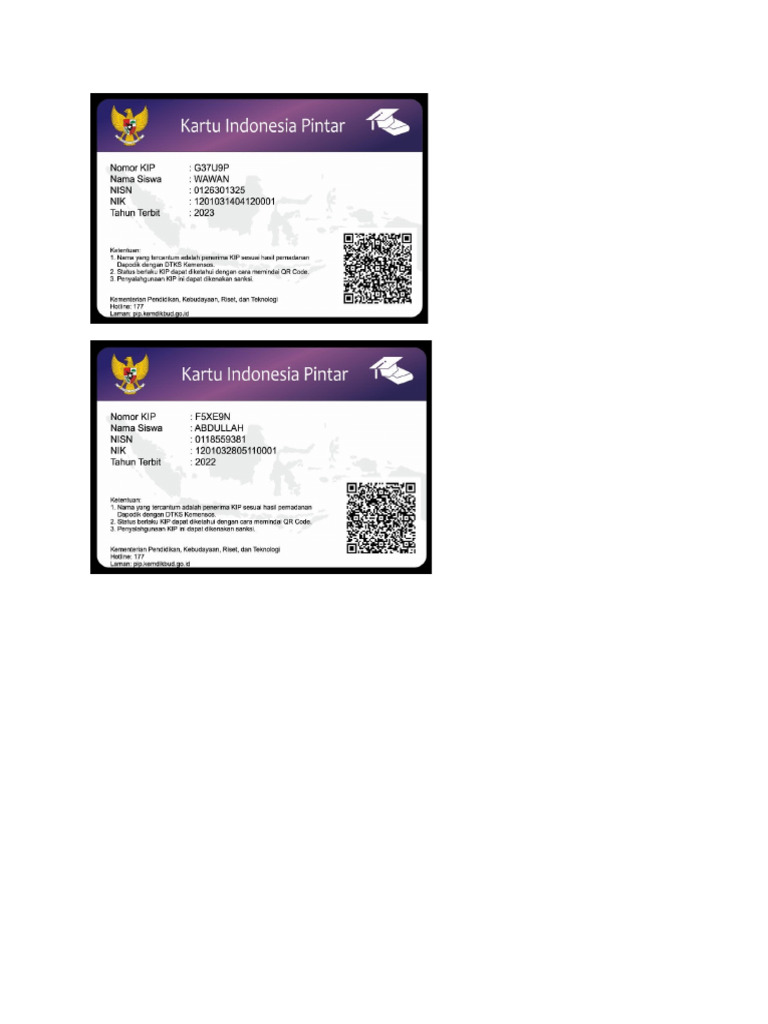 Kartu Pip Wawan | PDF
