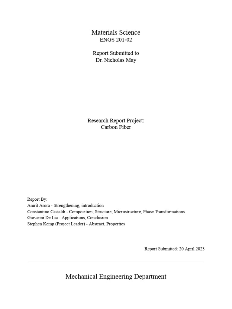 Materials Science Group Project | PDF | Young's Modulus | Strength Of ...