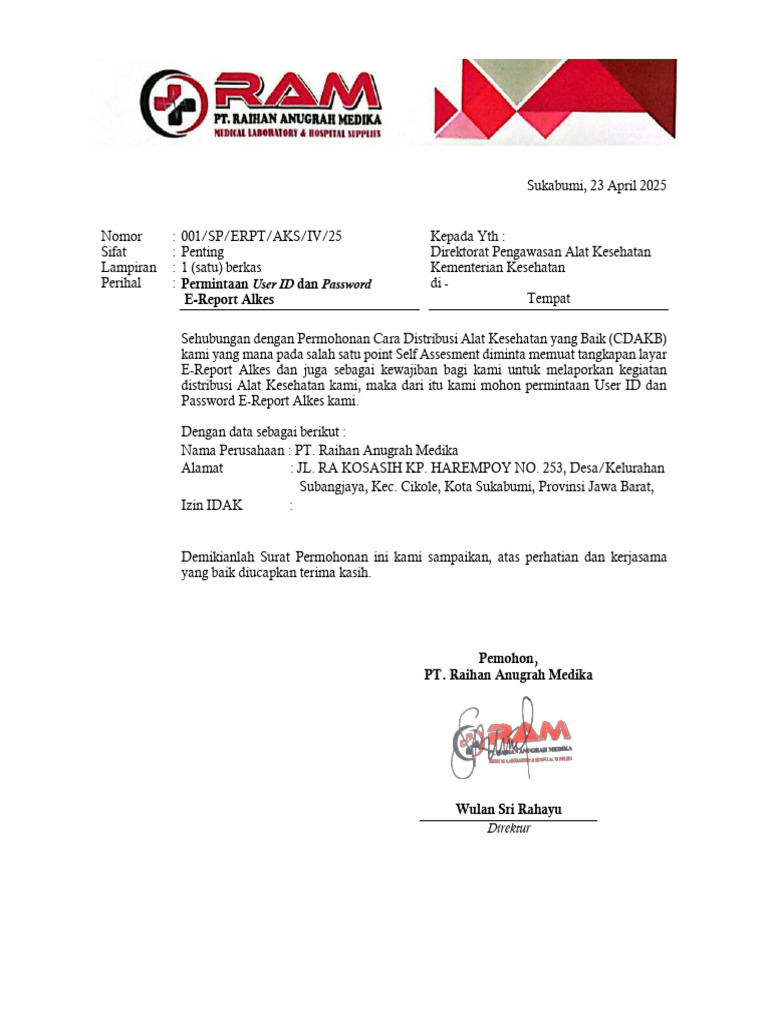 Permohonan Ereport Raihan | PDF