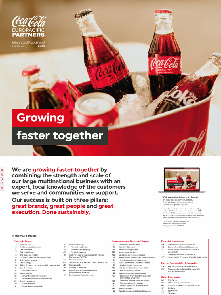 2023 Coca-Cola Europacific Partners Report | PDF | Drink | Brand