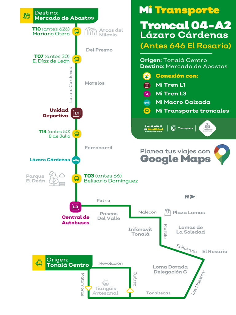Recorrido Ruta 646 Tonalá-El Rosario | PDF | Transporte en bus