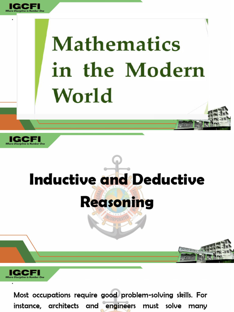 Mathematics in The Modern World WEEK 9 and 10 | PDF | Inductive Reasoning | Reason