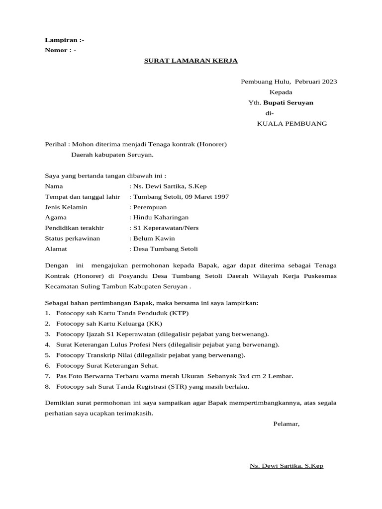 Surat Lamaran | PDF