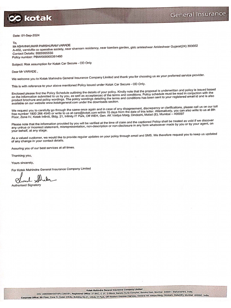 Insurance Policy | PDF