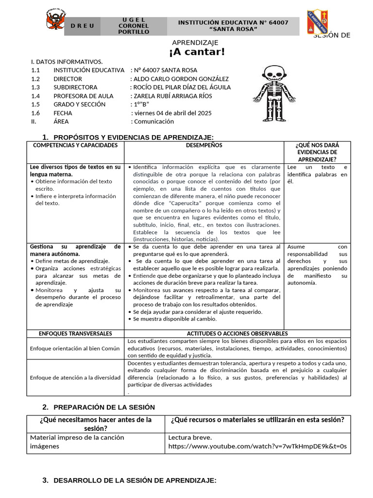 ¡A cantar! | PDF | Aprendizaje | Enseñando