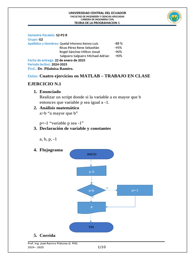 Deber 6 - Cuatro Ejercicios Matlab Trabajo en Clase6 | PDF | Ingeniería