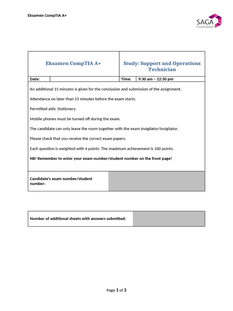 CompTIA A+ Exam Study Guide | PDF
