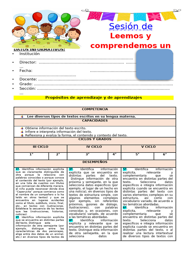 Unidocente Dia 1 Comu Leemos y Comprendemos Un Texto El Mejor Amigo | PDF | Información ...