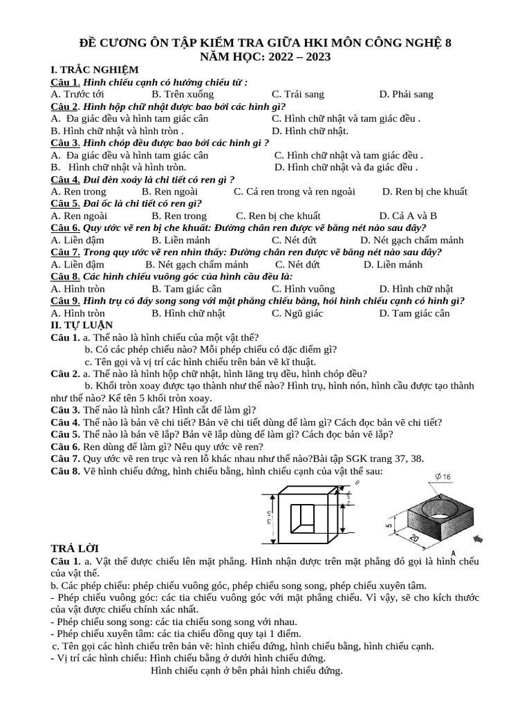 22 23 de Cuong On Tap Giua Hki cn8 | PDF