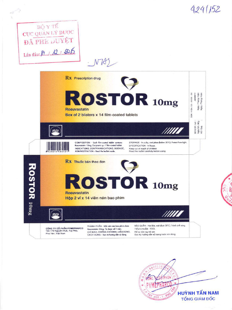 Huong Dan Su Dung Rostor 10mg Trungtamthuoc 1 | PDF